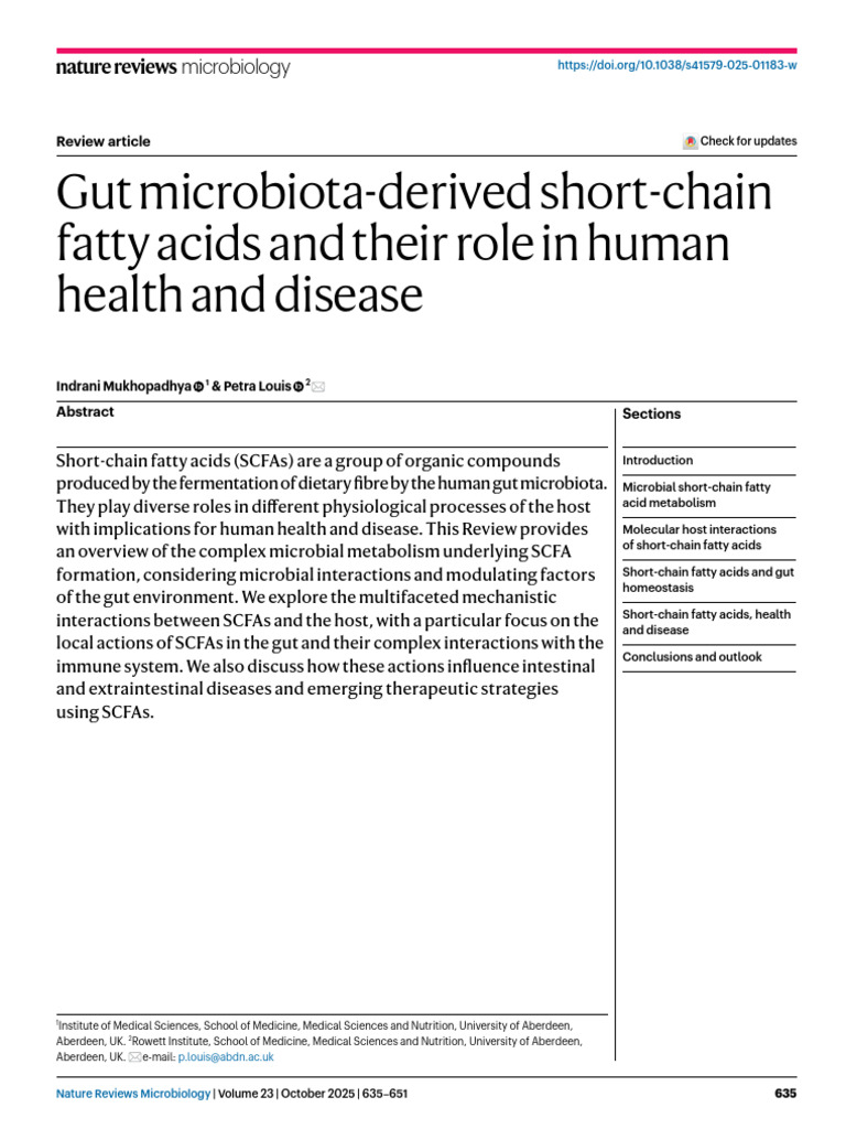 Gut Microbiota-Derived Short-Chain Fatty Acids and Their Role in Human ...