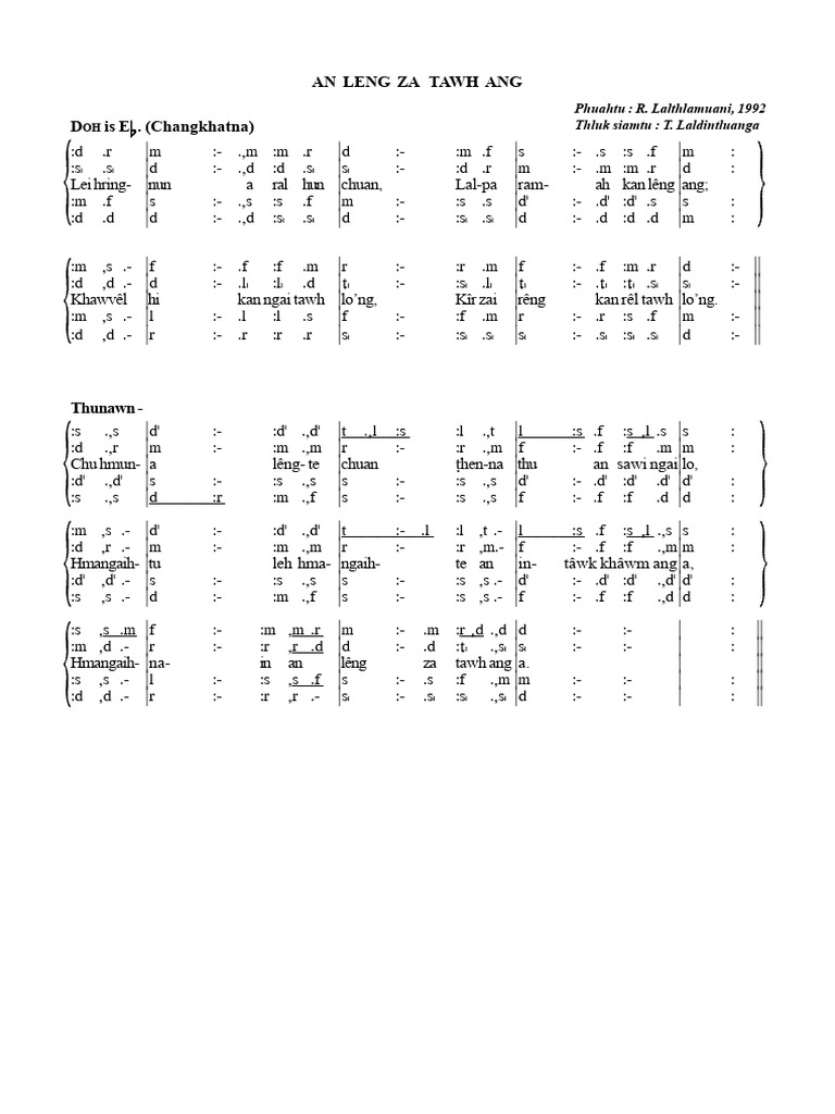 An Leng Za Tawh Ang | PDF