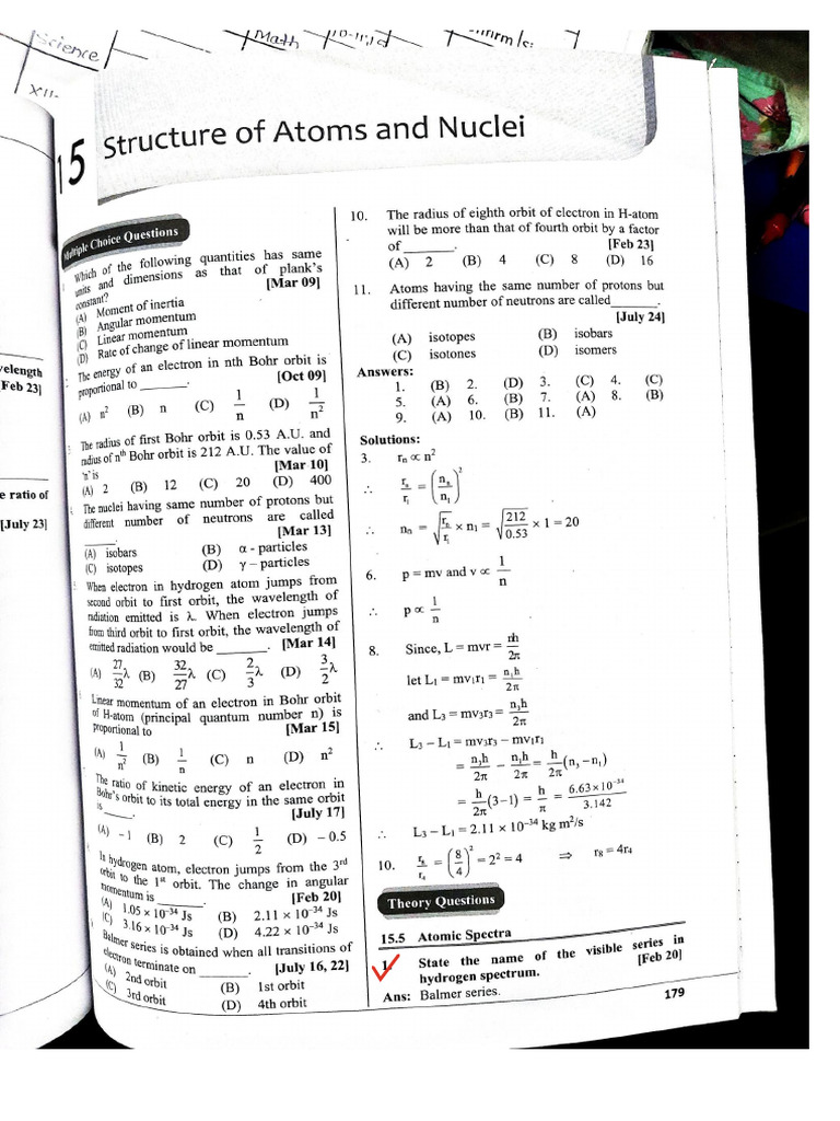 15. Structure of Atom and Nuclei | PDF