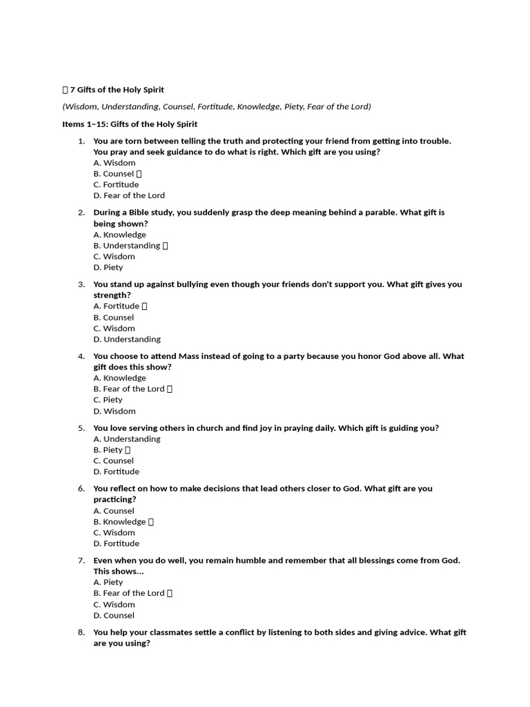 ? 7 Gifts of The Holy Spirit | PDF | Spirituality