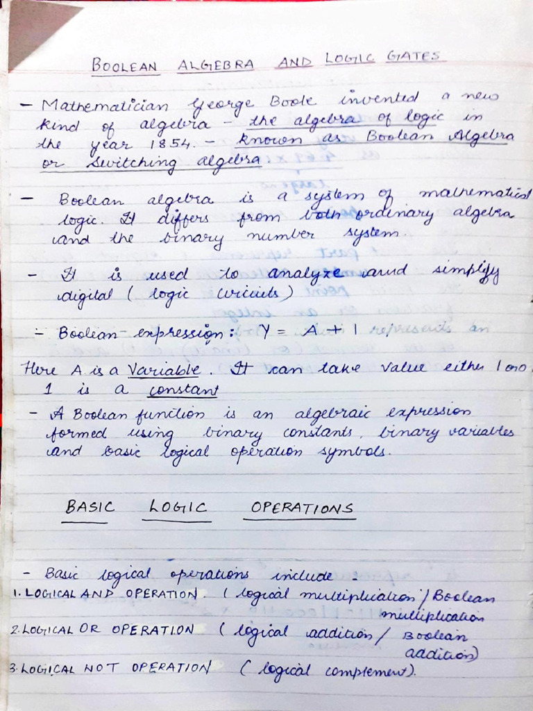 Boolean Algebra Logic Gates | PDF