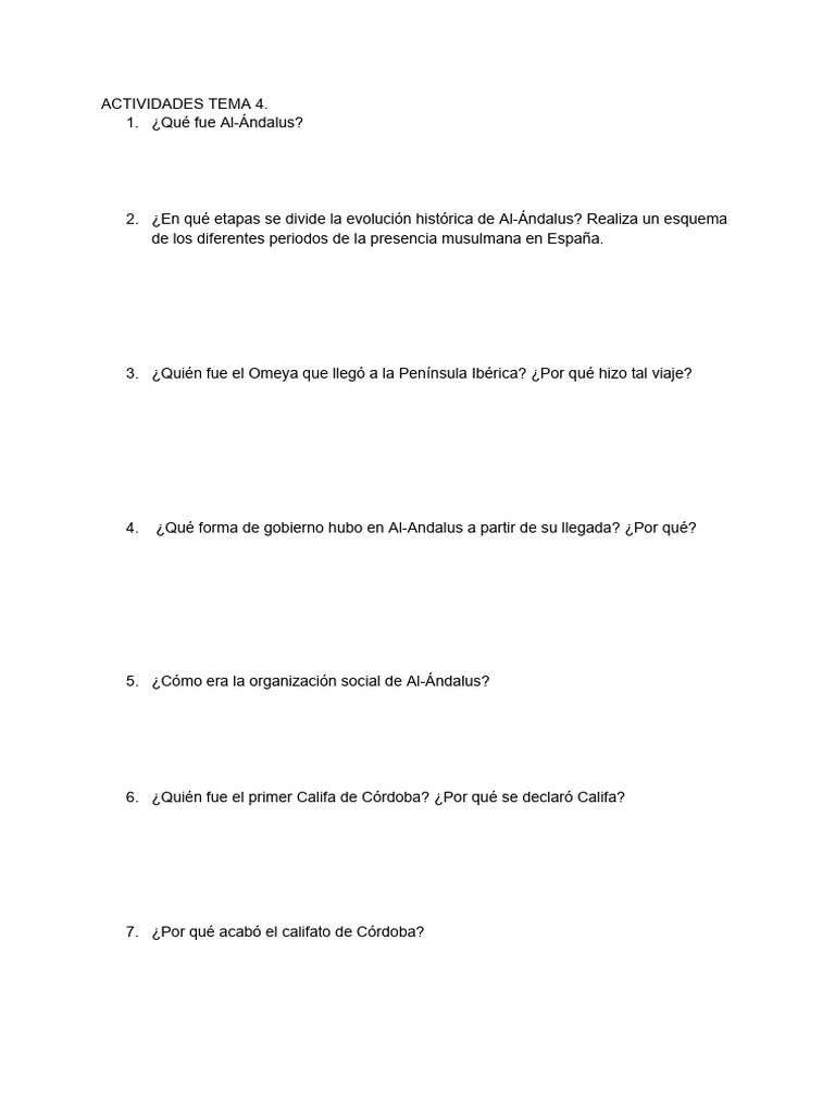 Actividades Tema 4 | PDF