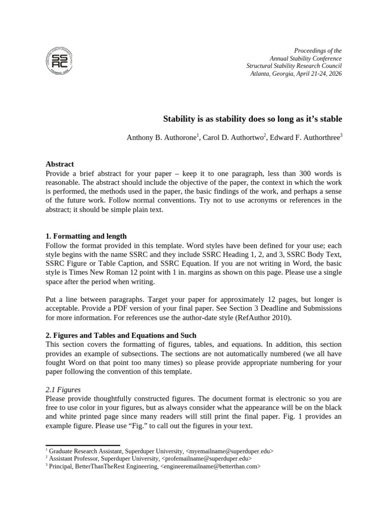 SSRC Paper Template 2026 | PDF | Abstract (Summary)