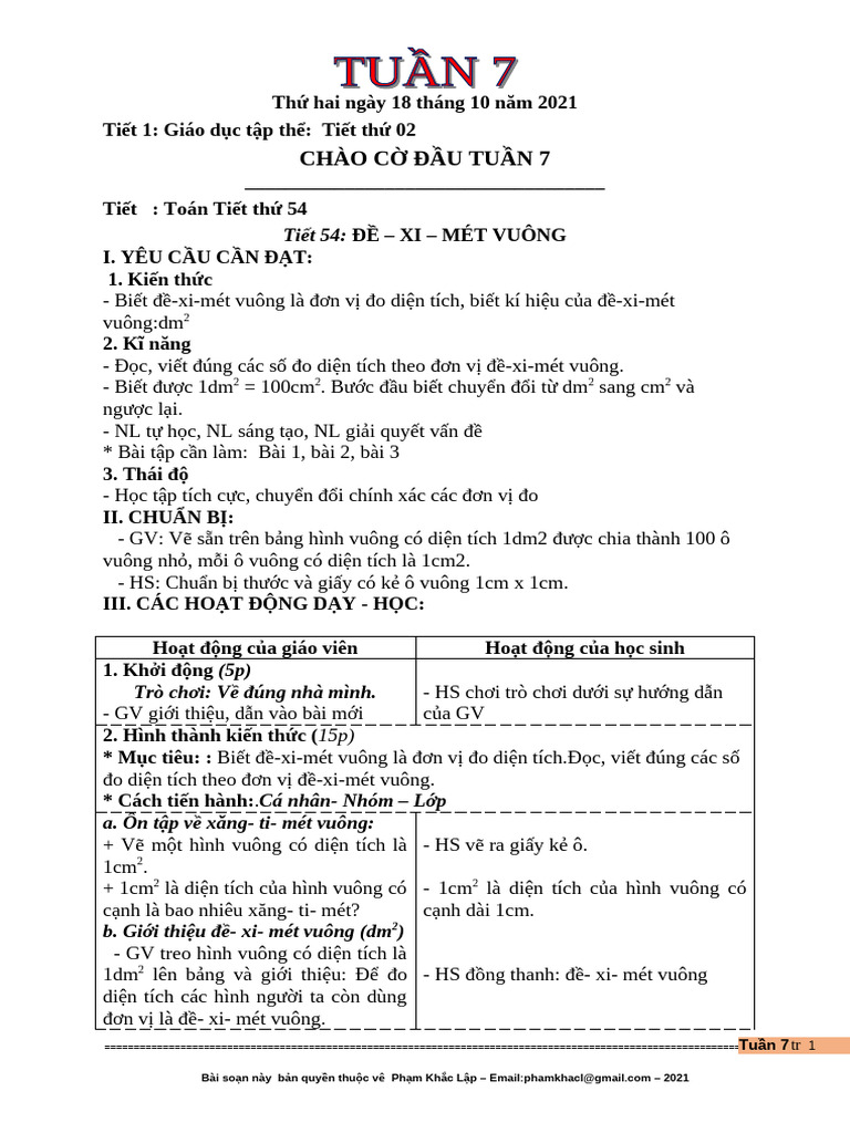 Giao an Lop 4 Tuan 7 Nam 2021 | PDF