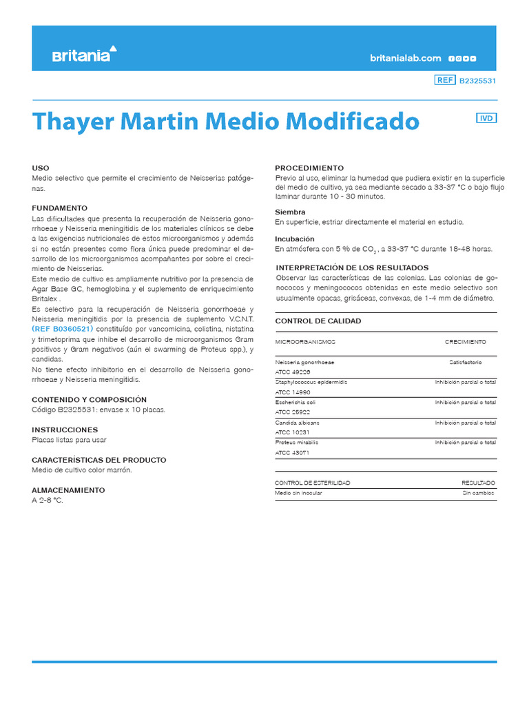 Agar Thayer Martin | PDF | Inmunología | Bacterias Gram-negativo