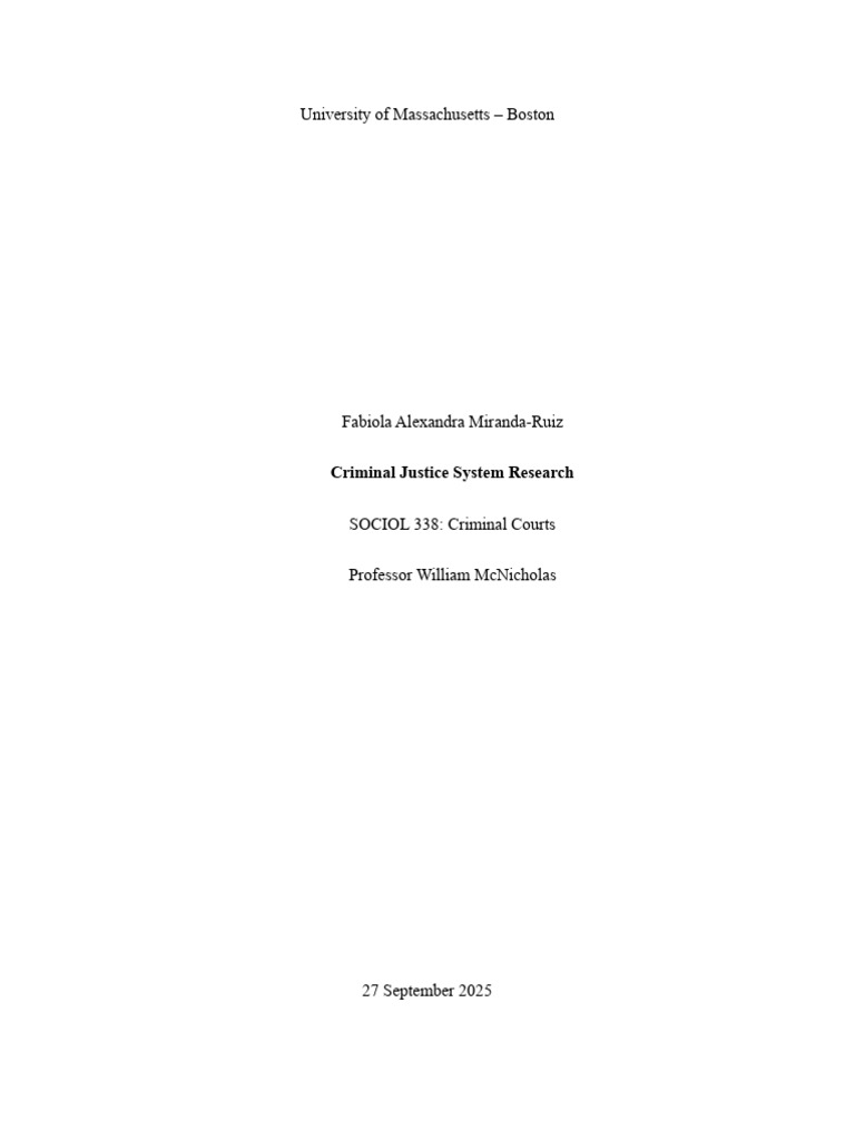 SOCIOL 338 - Systems Assignment | PDF | Prison | Rehabilitation (Penology)