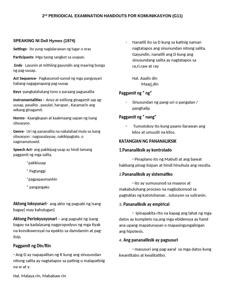 2nd Periodical Exam | PDF