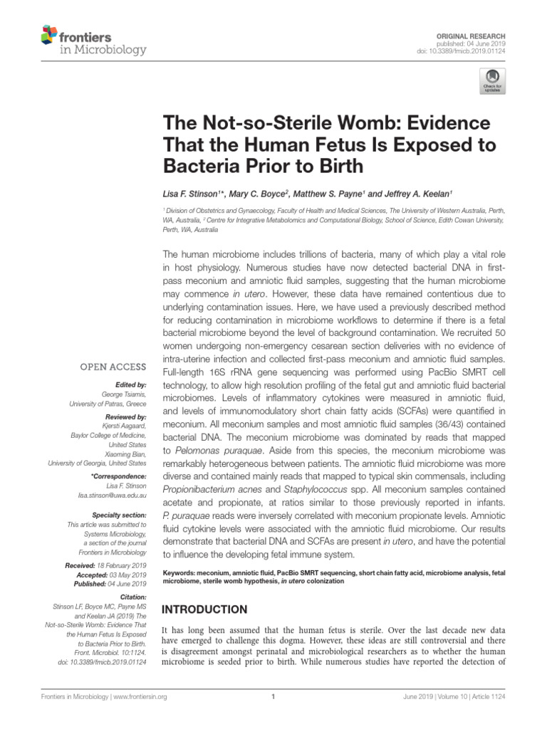 Utero Esteril Nueva Evidencia y Microbioma | PDF | Polymerase Chain ...
