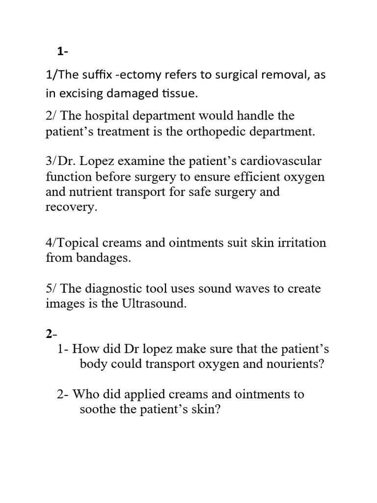 1/the Su X - Ectomy Refers To Surgical Removal, As in Excising Damaged ...