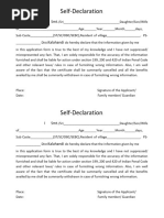 Self Declaration Form for OBC/SEBC | PDF | Government Of India | Justice