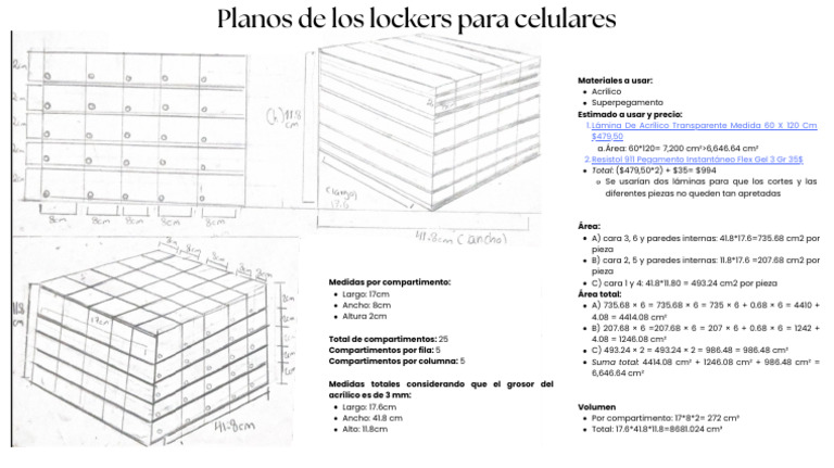 Planos de Los Lockers para Celulares | PDF