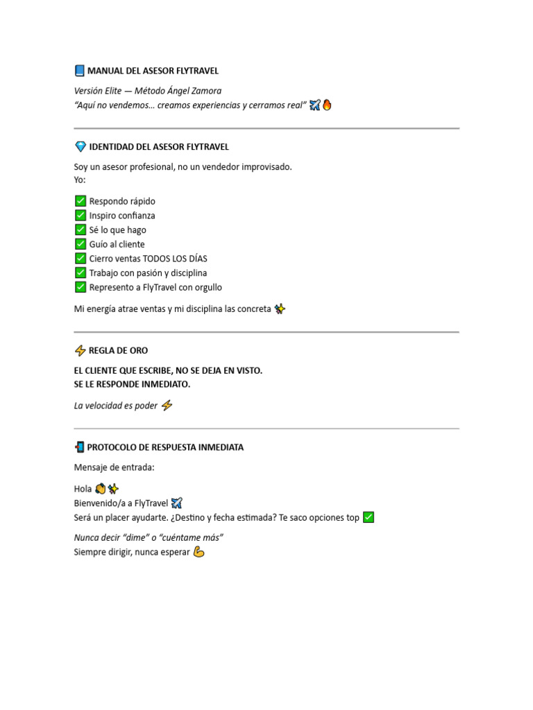 Guia Del Asesor Fly Travel Top | PDF