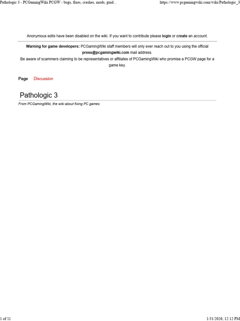 PCGamingWiki Pathologic 3 | PDF | Operating System | Intel