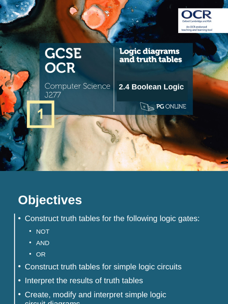 L1 - Logic Diagrams and Truth Tables - PP | PDF | Boolean Algebra ...