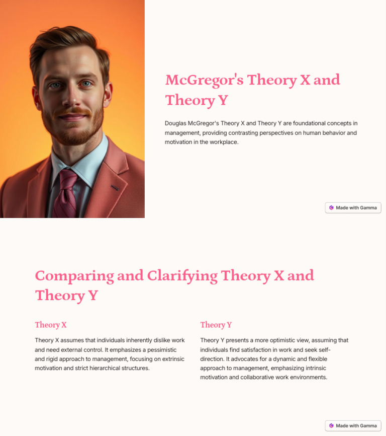 McGregors Theory X and Theory Y | PDF