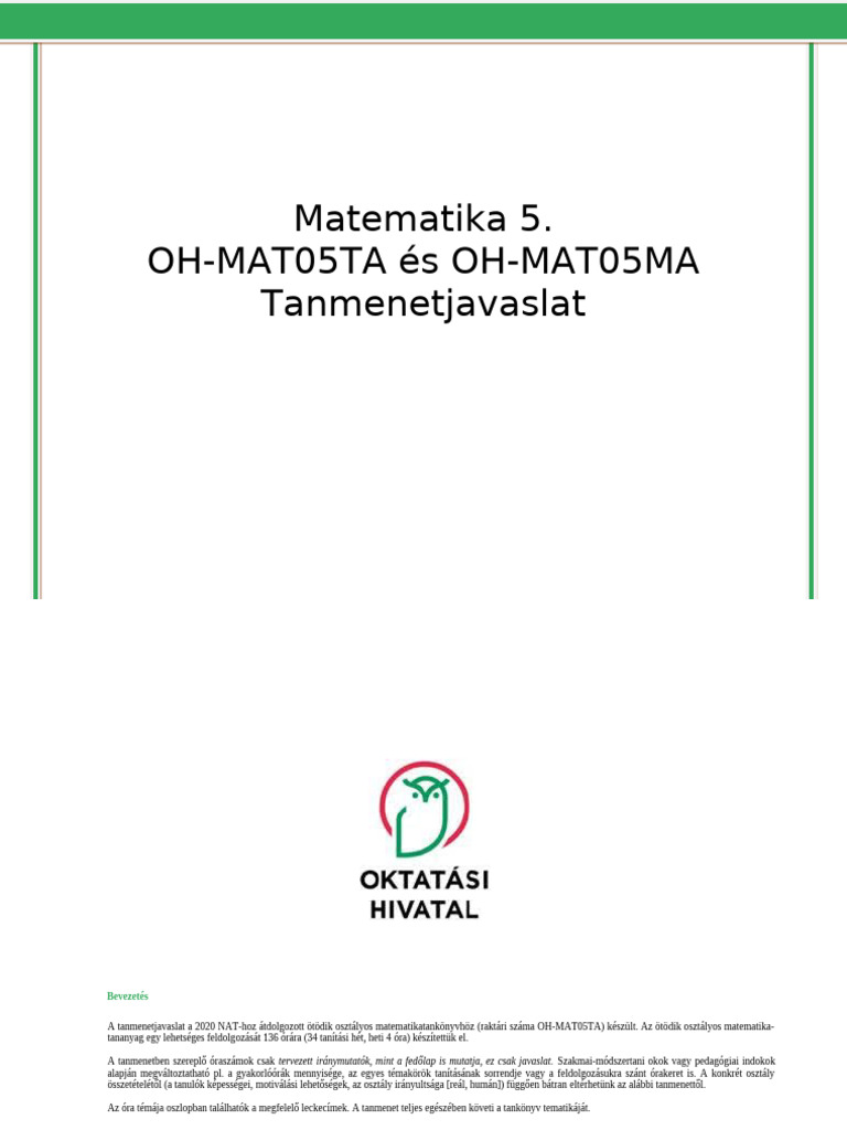 OH-MAT05TA Matematika 5 Tanmenet 2 | PDF