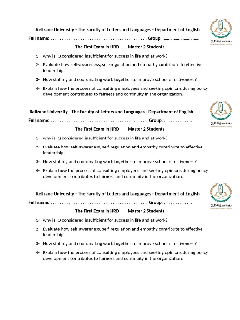 2026 Master 2 Exam 1 | PDF