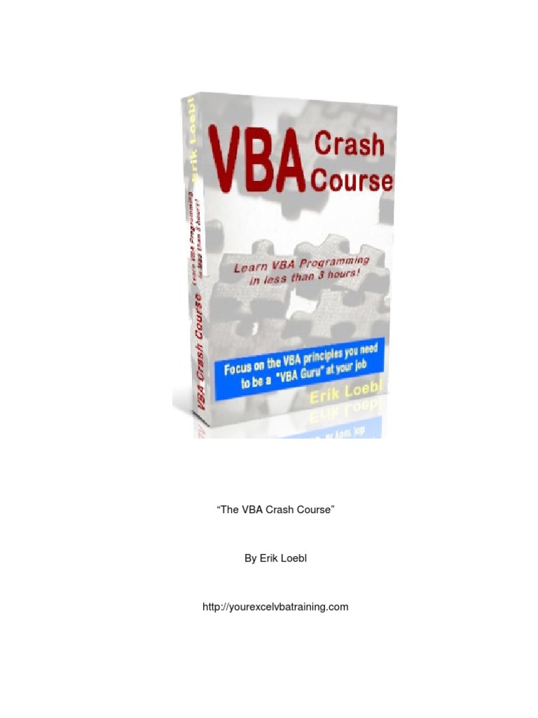 Vba Crash Course | PDF | Microsoft Excel | Control Flow