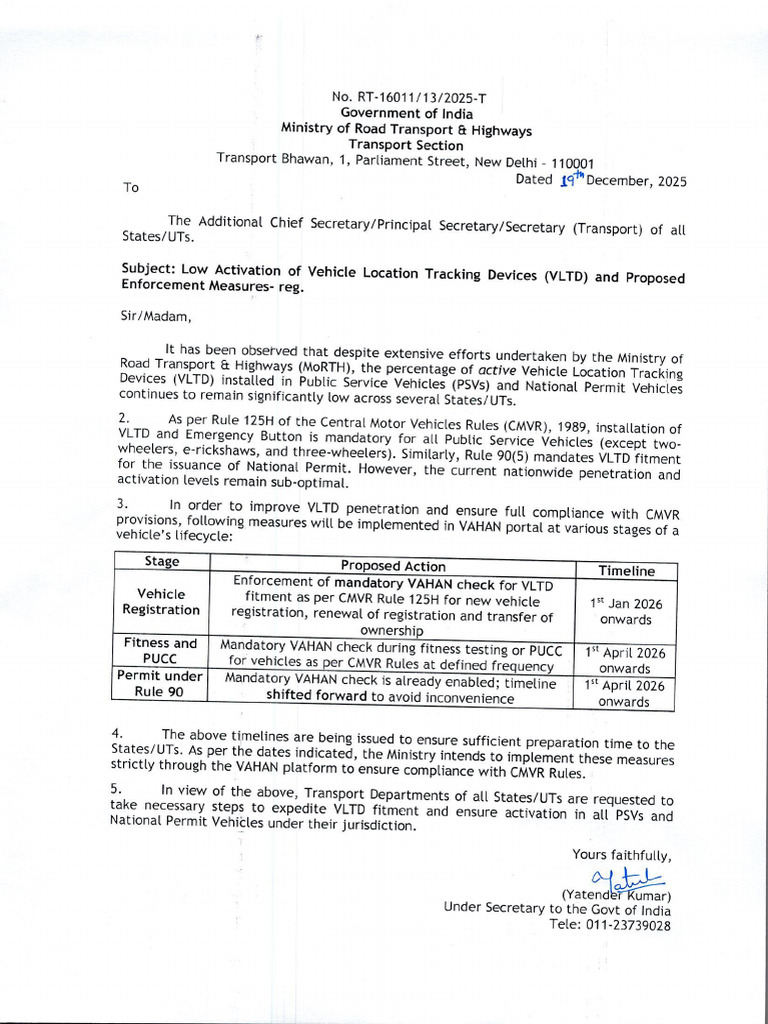 MORTH Letter DT 19.12.2025 | PDF