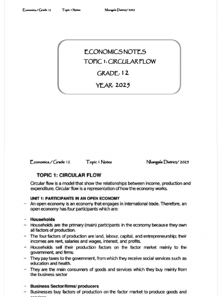 Eco Topic 1 Circular Flow | PDF