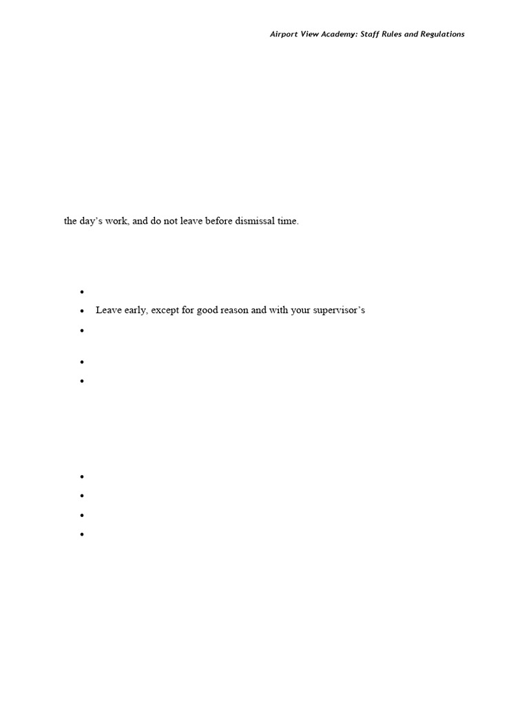 Staff Rules and Regulations | PDF | Safety | Working Time
