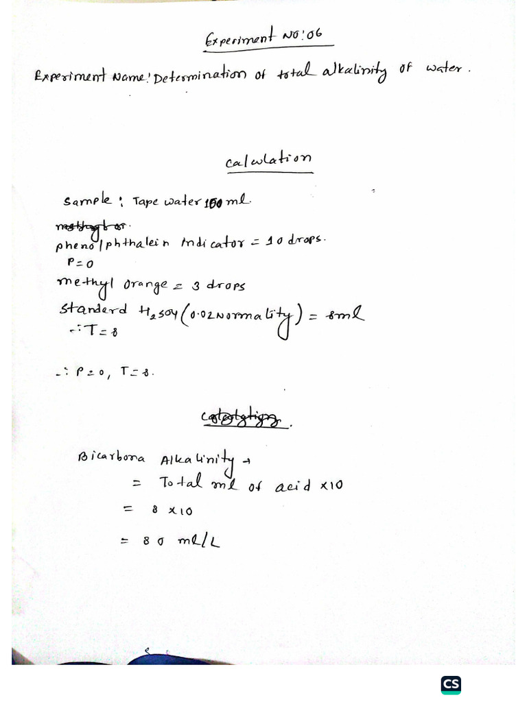 Exp 6 and 8 (Calculation and Data Sheet) | PDF