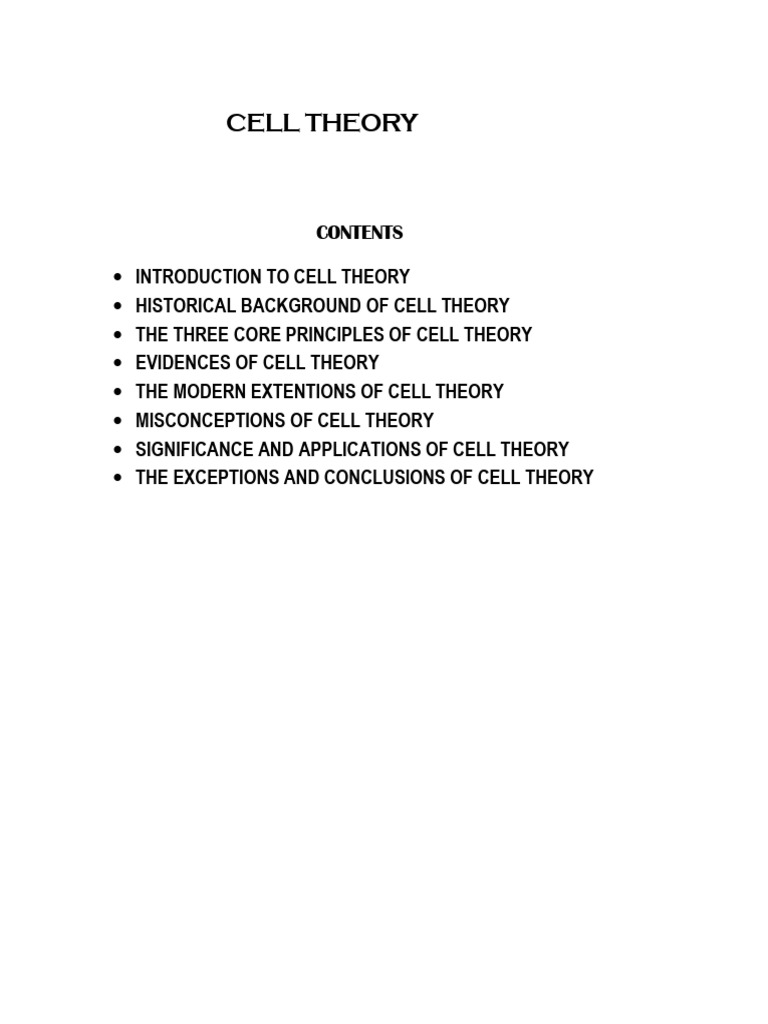 CELL THEORY Group Presentation | PDF | Cell (Biology) | Biology