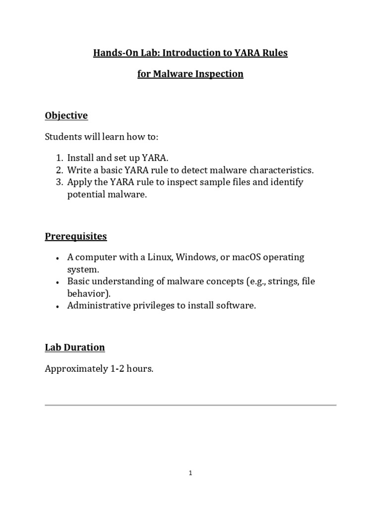 Lab 3 - Yara Rules | PDF
