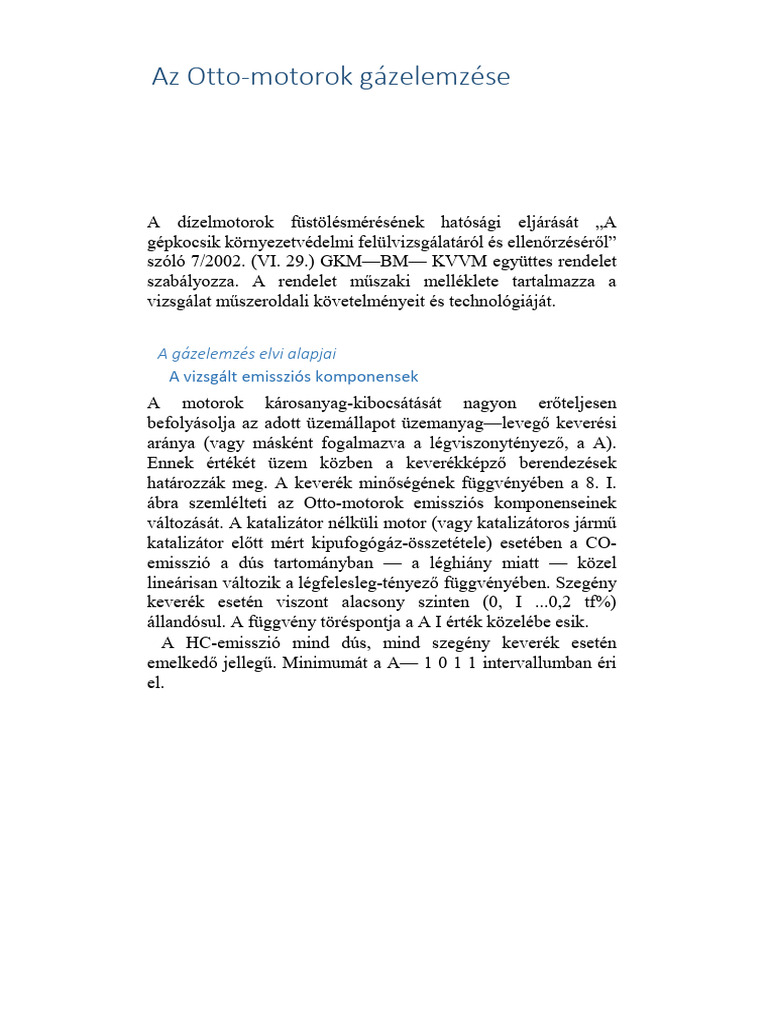 Otto Motorok Gázelemzése | PDF