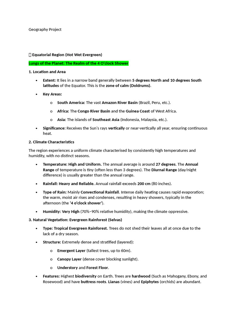 Geography Project | PDF | Rain | Physical Geography
