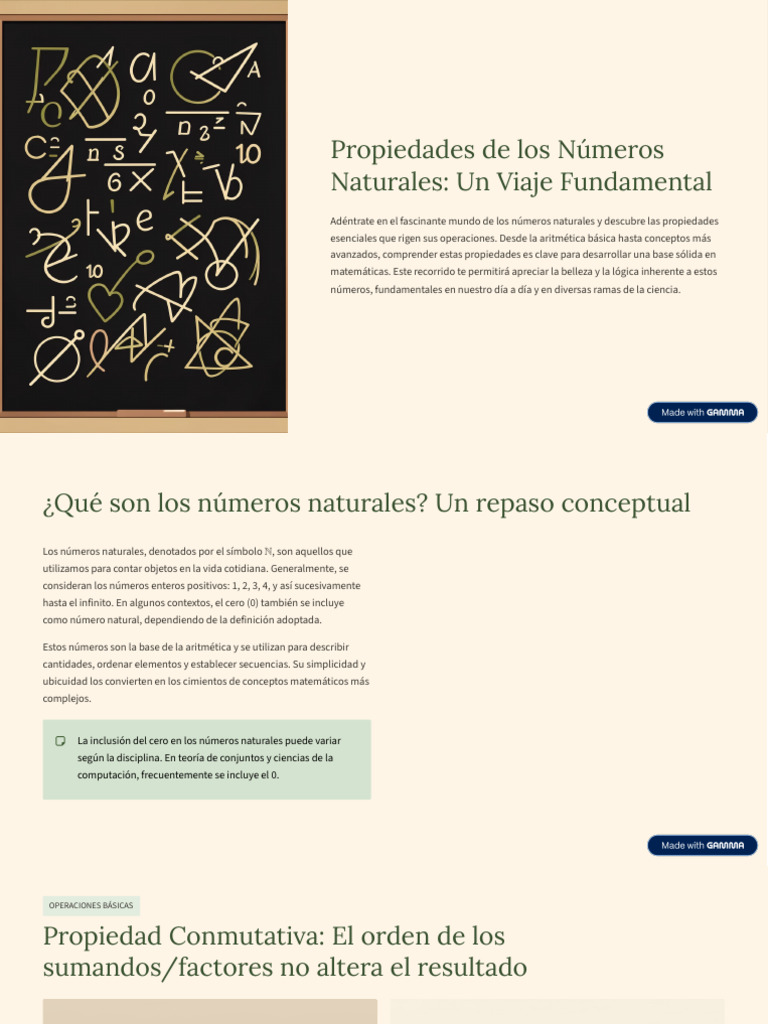 Propiedades de Los Numeros Naturales Un Viaje Fundamental | PDF ...