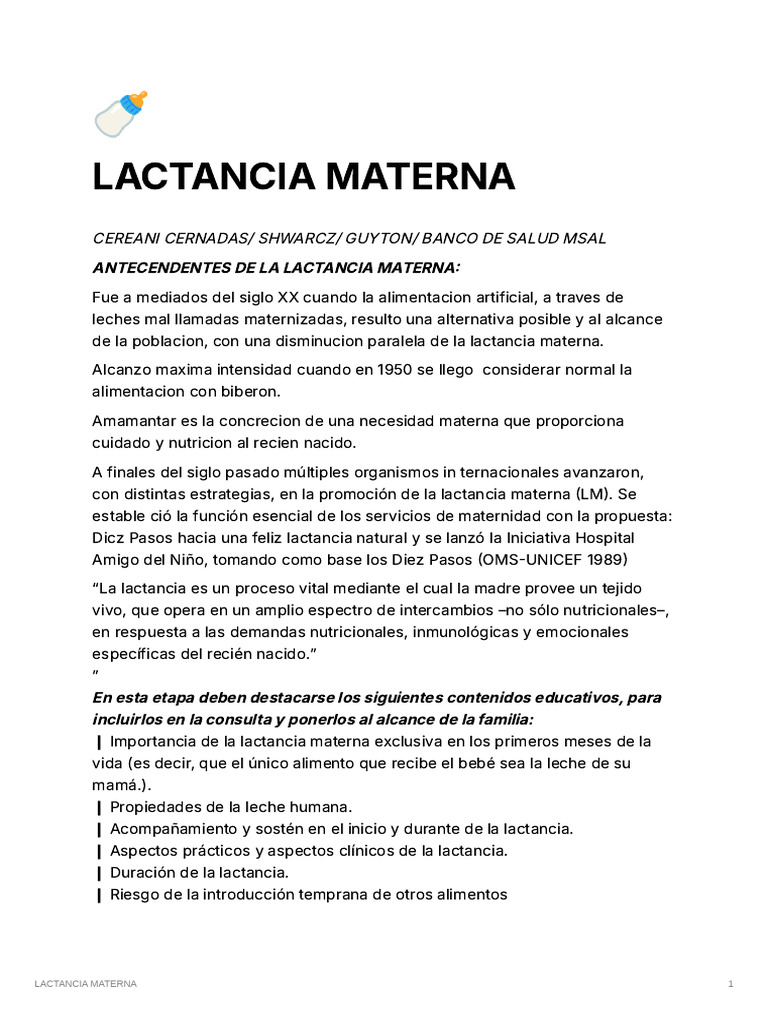 LACTANCIA_MATERNA | PDF | Lactancia | Amamantamiento