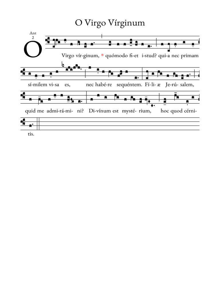 O Virgo Vírginum | PDF