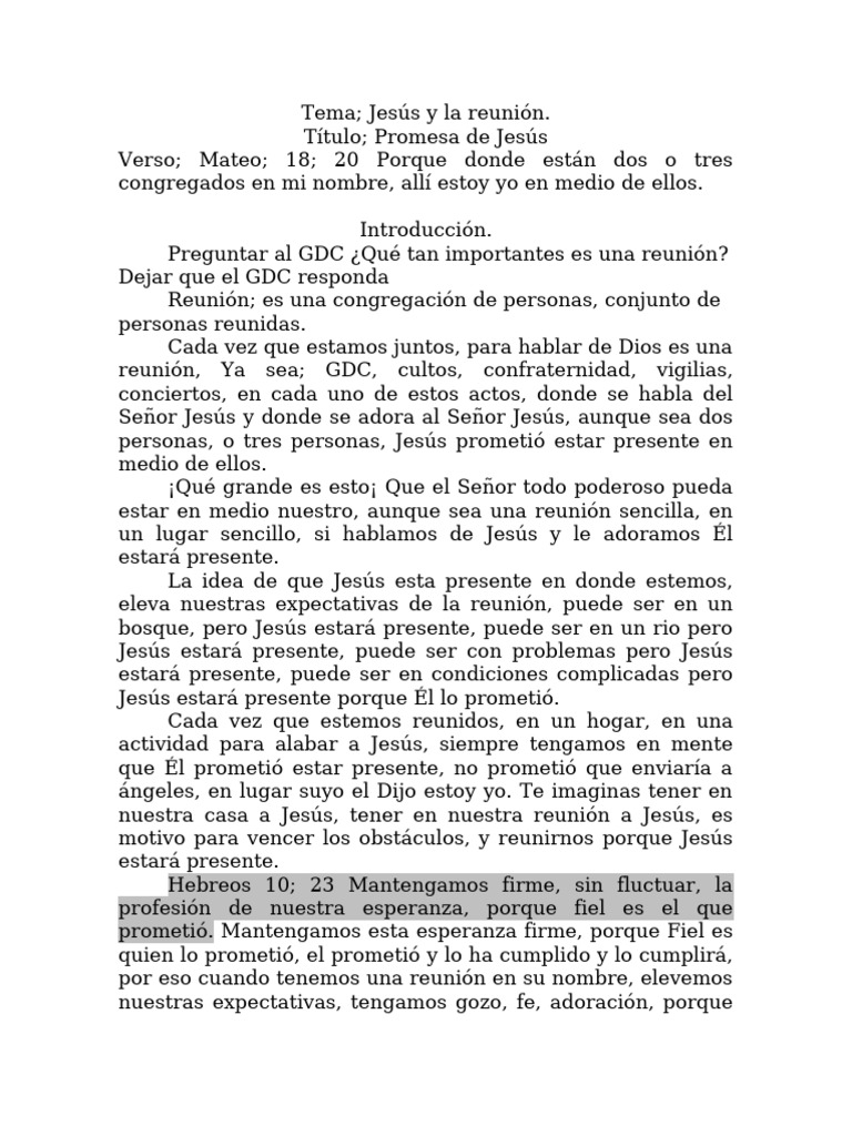 Jesús y La Reunión | PDF | Jesús | Jacob