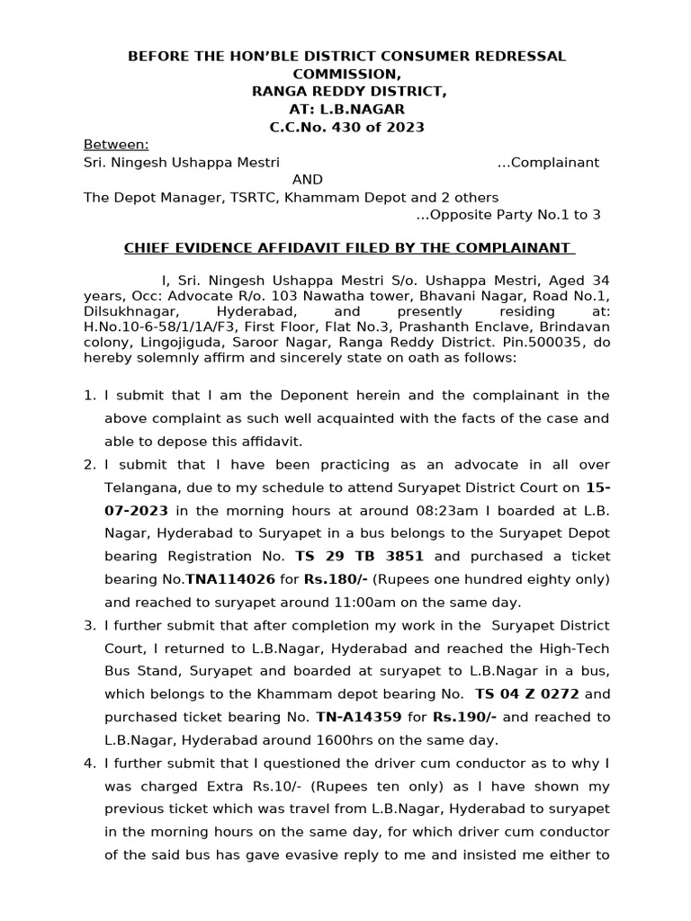 Chief Affidavit in RTC - Docx Pending | PDF | Affidavit