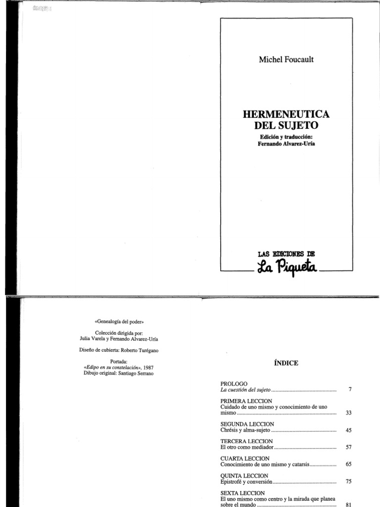 Foucault, Michel - Hermeneutica Del Sujeto | PDF | Max Weber | Michel ...