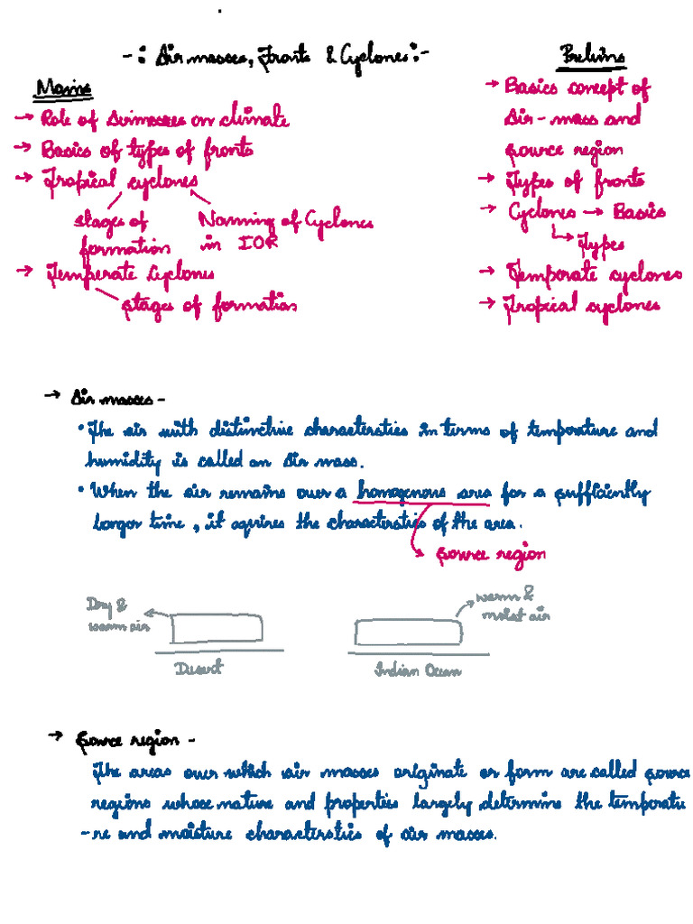Air Masses, Fronts, and Cyclones | PDF
