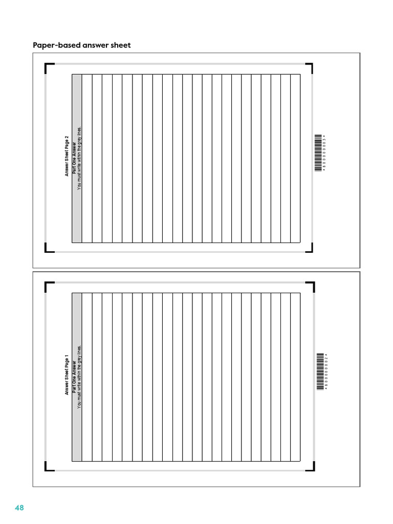 B2 Writing Answer Sheet | PDF