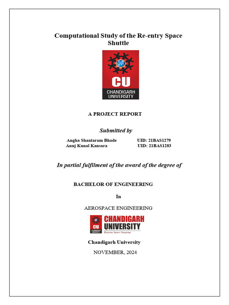 CFD of Re-Entry Space Shuttle | PDF | Atmospheric Entry | Space Shuttle