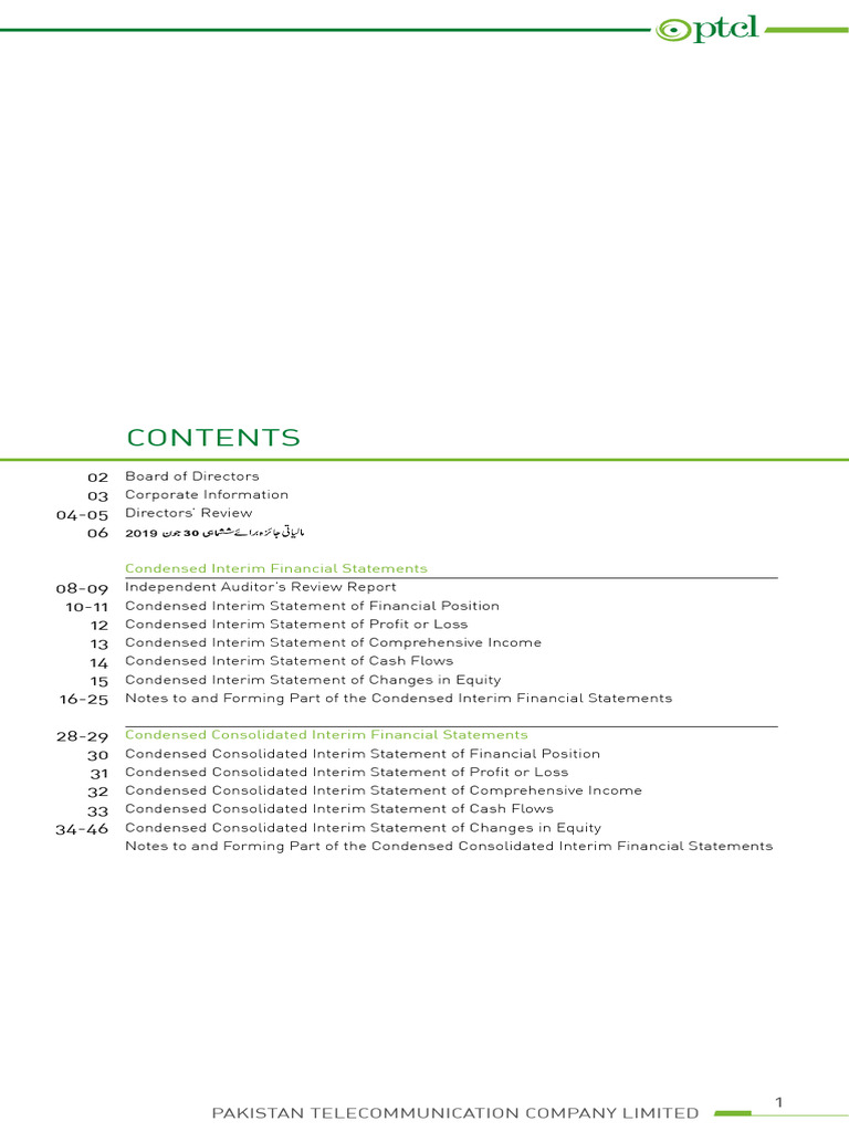PTCL 2qtr Report 2019 | PDF | International Financial Reporting ...