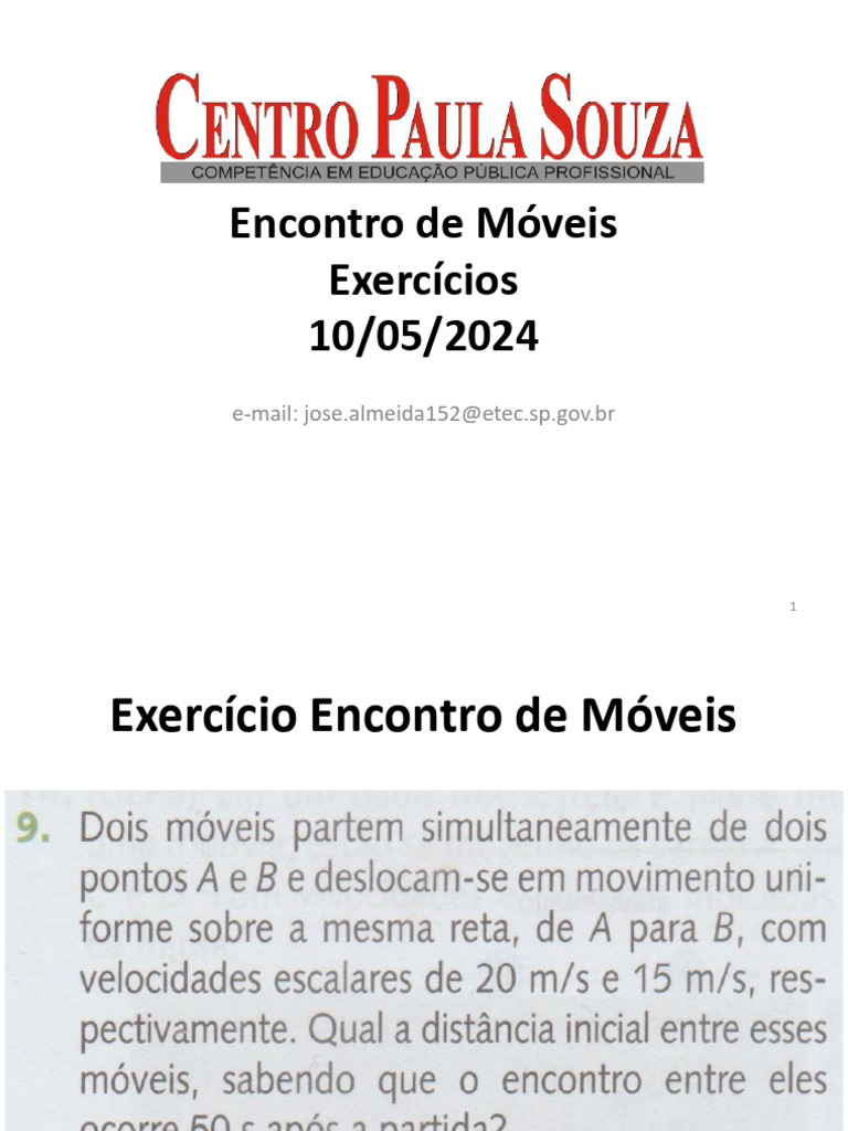 Encontro de Móveis - Exercícios 10-05-2024 | PDF
