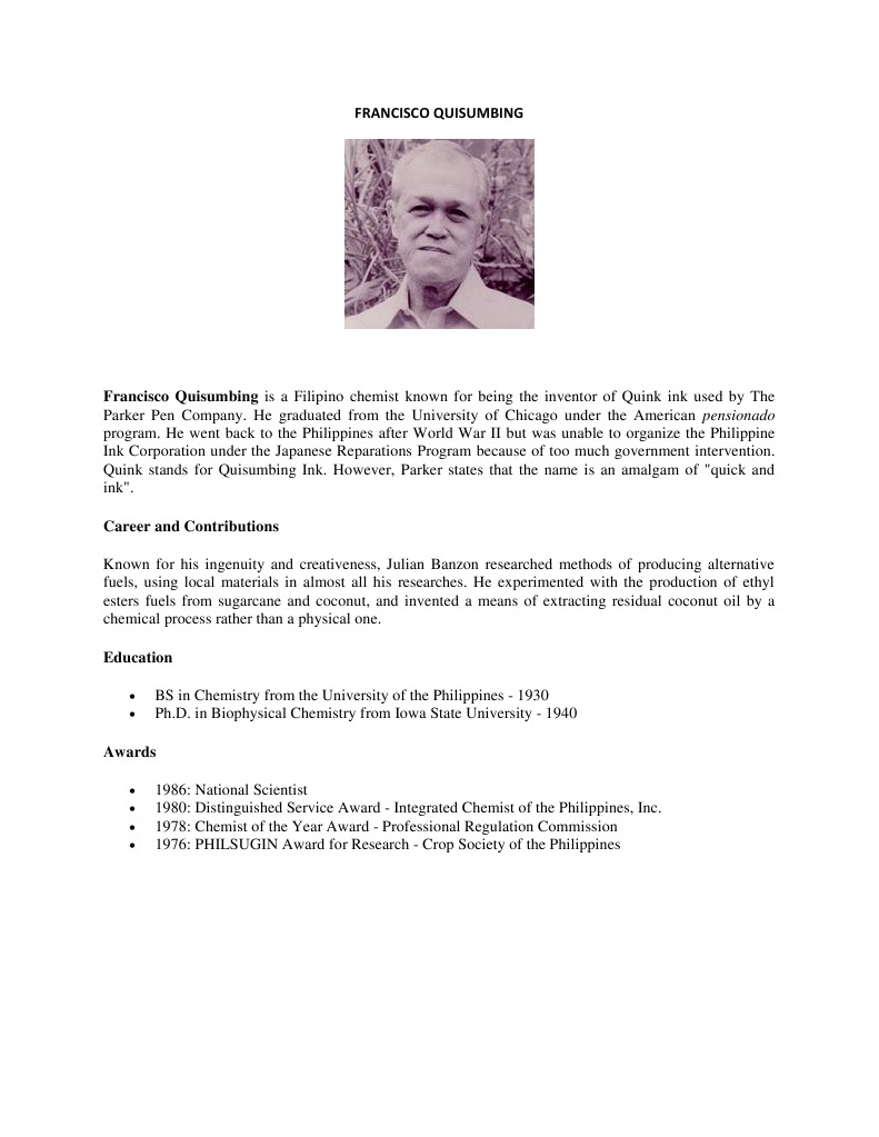 Francisco Quisumbing | PDF | Nature | Energy And Resource