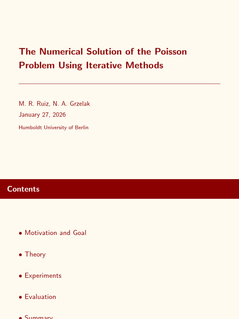 The Numerical Solution of The Poisson Problem Using Iterative Methods ...
