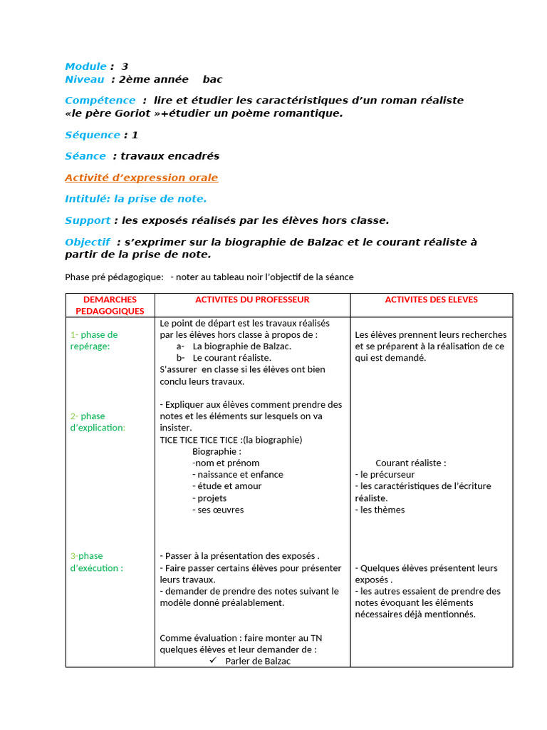 Activité D'expression Orale | PDF