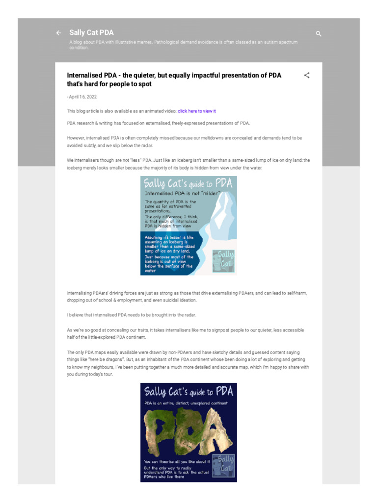 Internalised PDA - The PDA That's Hard For People To Spot | PDF ...