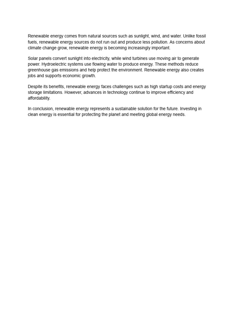 Renewable Energy Paper | PDF