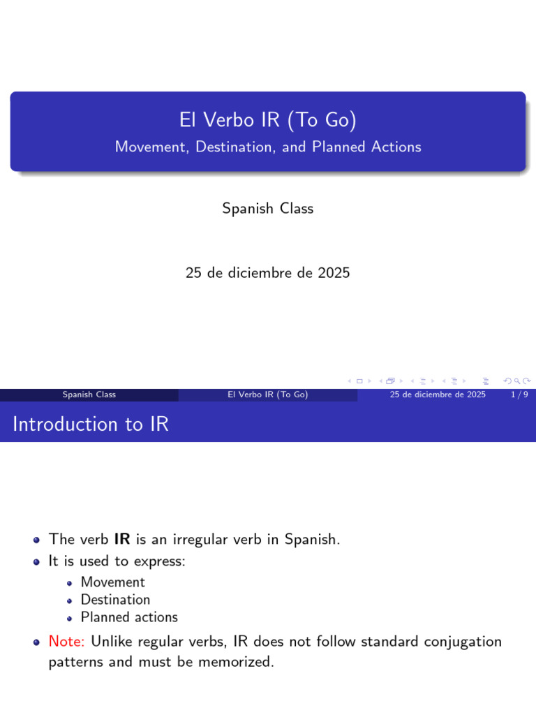 The Verb IR | PDF