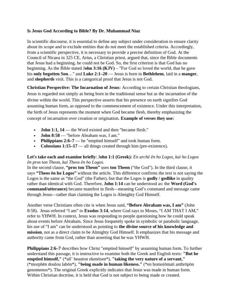 Is Jesus Is God According To Bible | PDF | Prophets And Messengers In ...