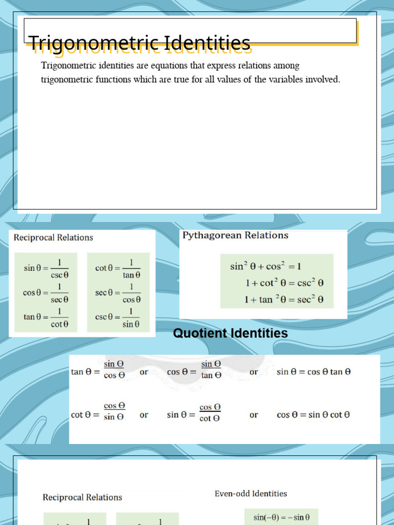 Trigonometric Identities - Tagged | PDF