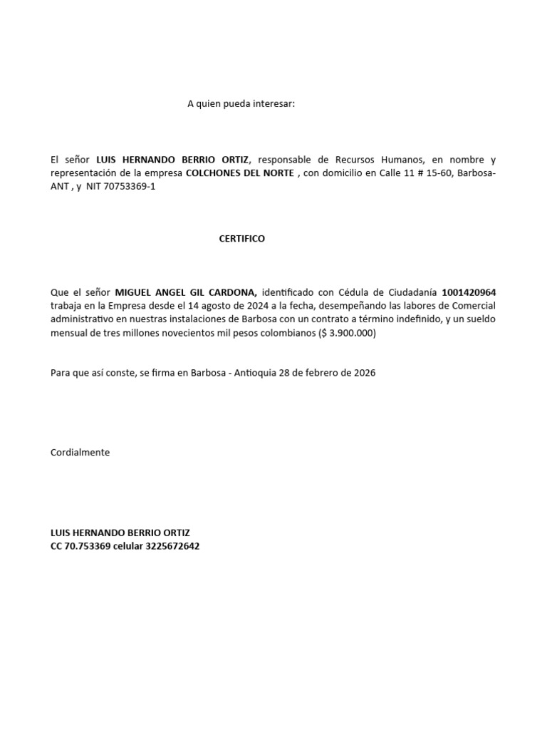 A Quien Pueda Interesar | PDF